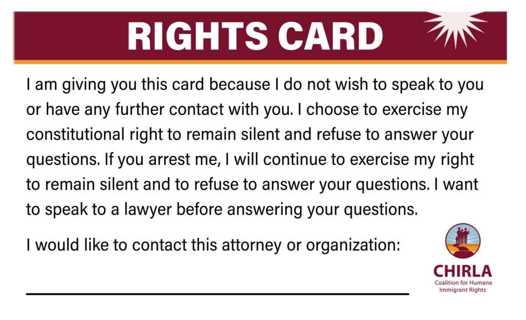 My Rights - The Coalition for Humane Immigrant Rights